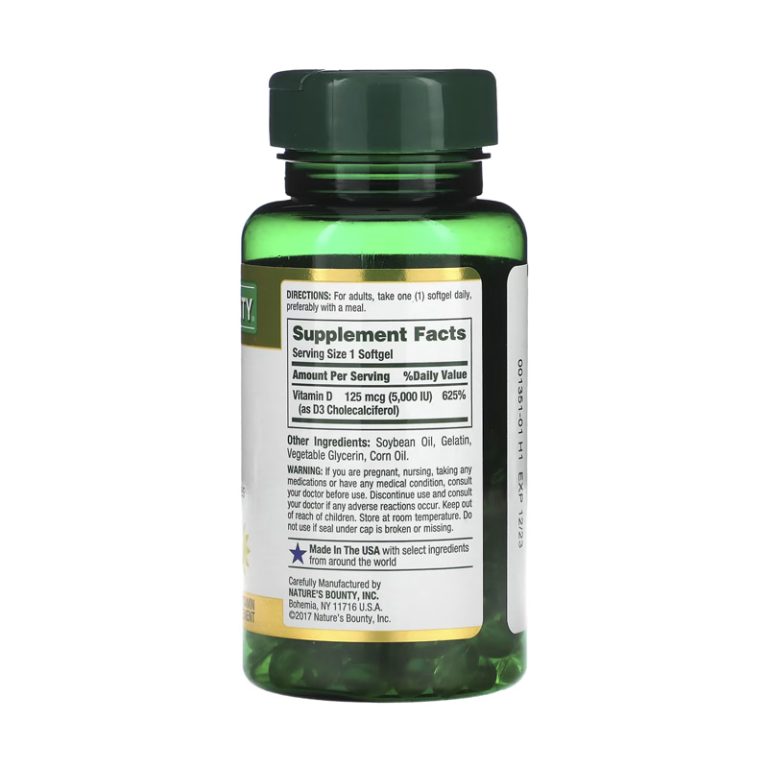 NATURE’S BOUNTY VITAMINA D 3 (5000UI) 150 CAPS – Vitasalud