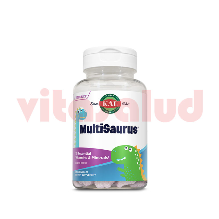 KAL DINOSAURUS MULTISAURUS MIXED-BERRY 60 TABLETAS MASTICABLES – Vitasalud