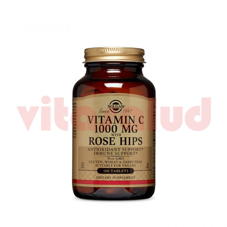 SOLGAR VITAMINA C 1000MG CON ROSE HIPS 100 TABLETAS – Vitasalud