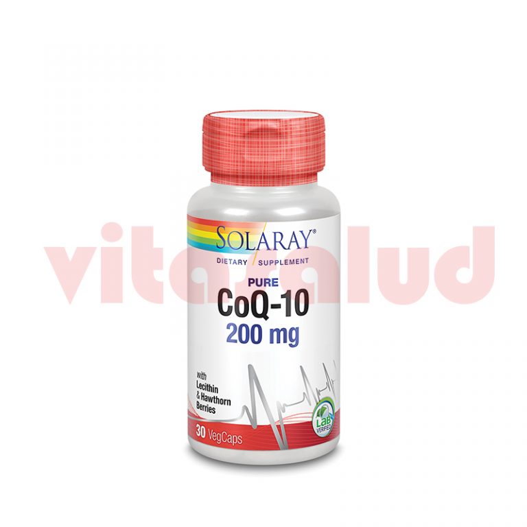 SOLARAY COQ-10 200MG CON LECITHIN & HAWTHORN BERRIES 30 CAPS – Vitasalud
