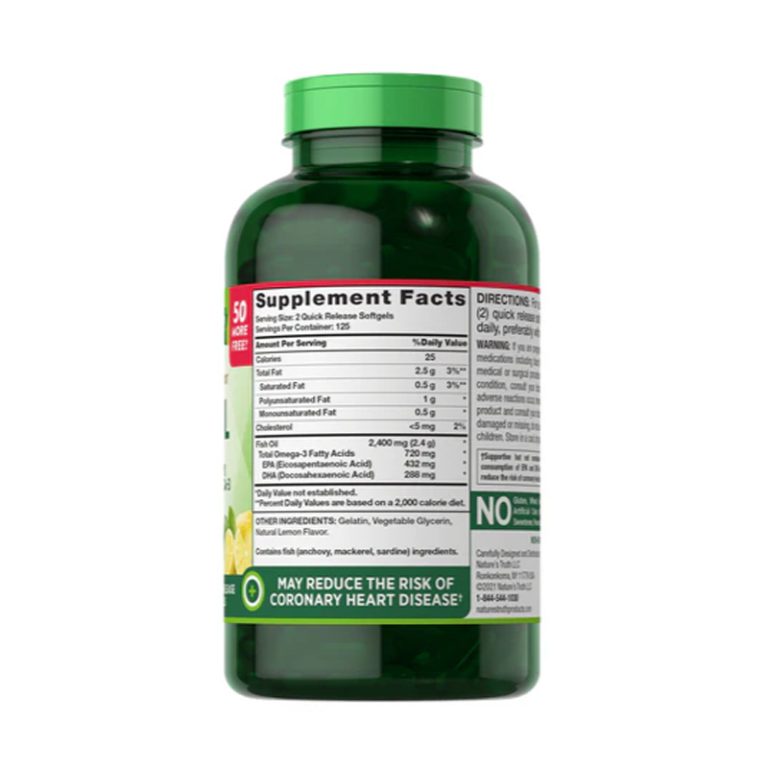 NATURE’S TRUTH OMEGA 3 2000 MG SABOR LIMÓN 250 CAPS – Vitasalud