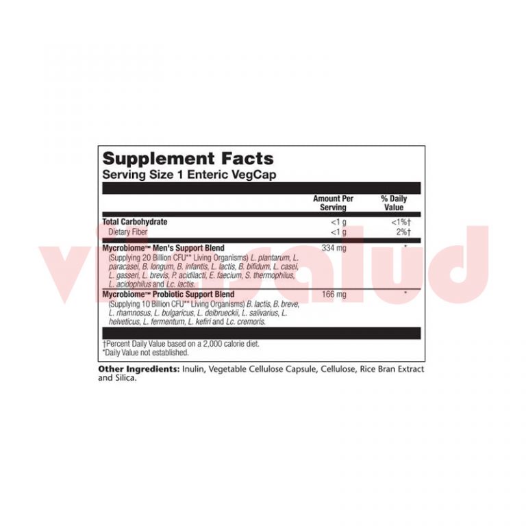 SOLARAY PROBIOTIC 30 BILLONES MEN´S 20 CAPSULAS – Vitasalud