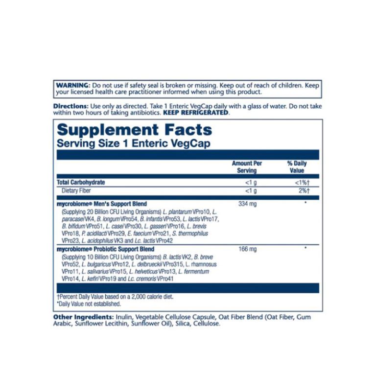 SOLARAY PROBIOTIC 30 BILLONES MEN´S 20 CAPSULAS – Vitasalud