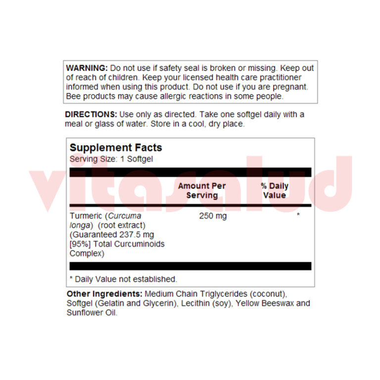 CURCUMIN 250 MG SOLARAY 30 CAPSULAS – Vitasalud