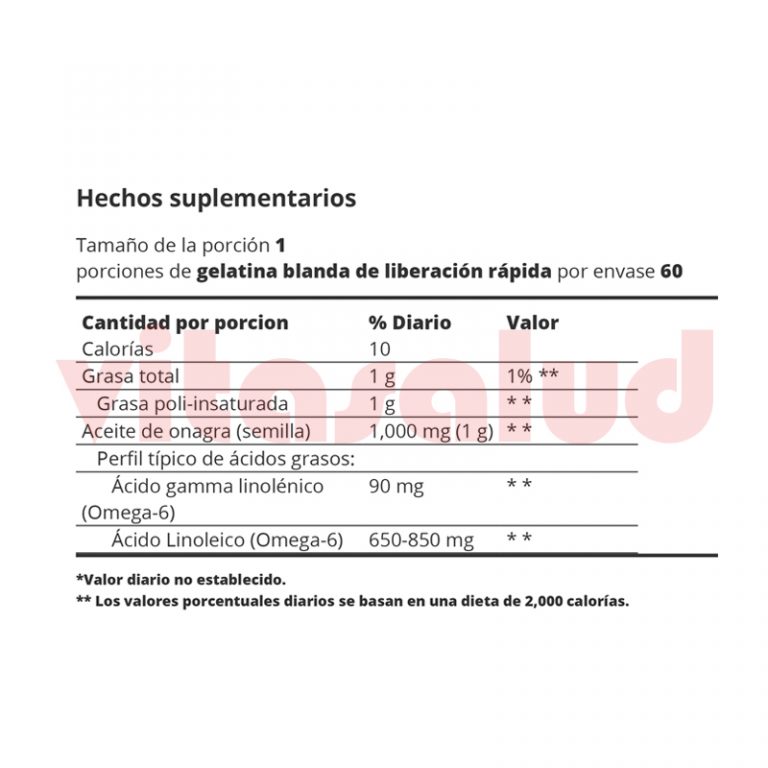 NATURE’S TRUTH EVENING PRIMROSE OIL (ONAGRA) 1000MG 60 CAPS – Vitasalud