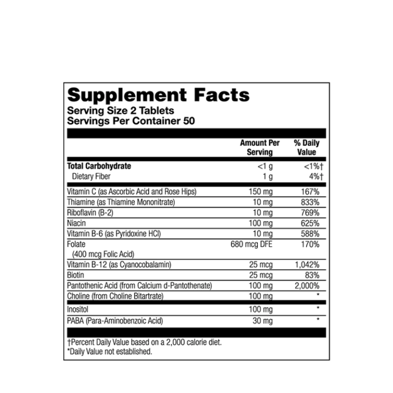 KAL STRESS B COMPLEX 100 TABLETAS – Vitasalud