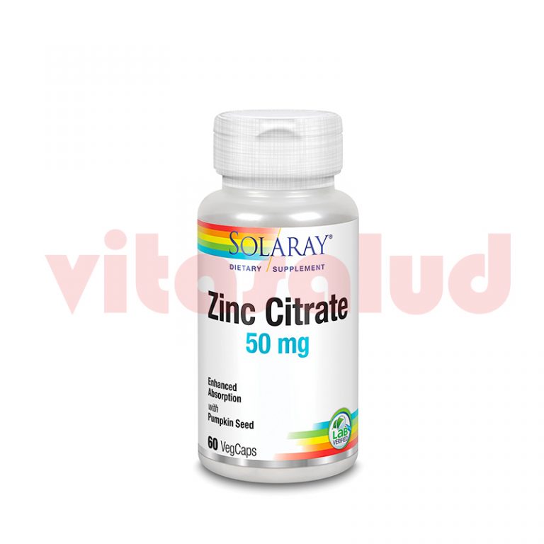 SOLARAY ZINC CITRATO 50 MG 60 CAPS – Vitasalud