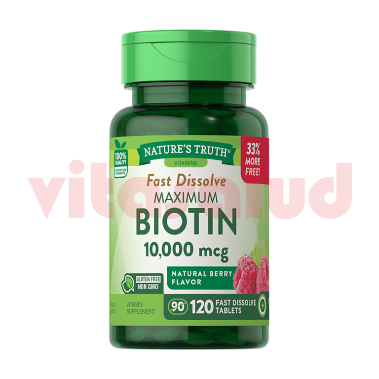NATURES´S TRUTH BIOTIN 10000 MCG MAST BERRY 120T – Vitasalud