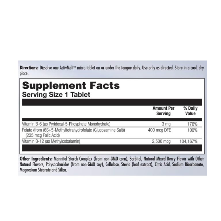 KAL B6-B12 METIL FOLATE 60 LOZENG – Vitasalud
