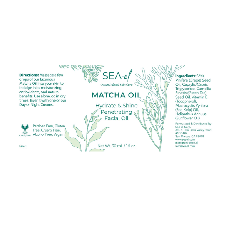 SEA-EL MATCHA OIL FACE 1OZ – Vitasalud