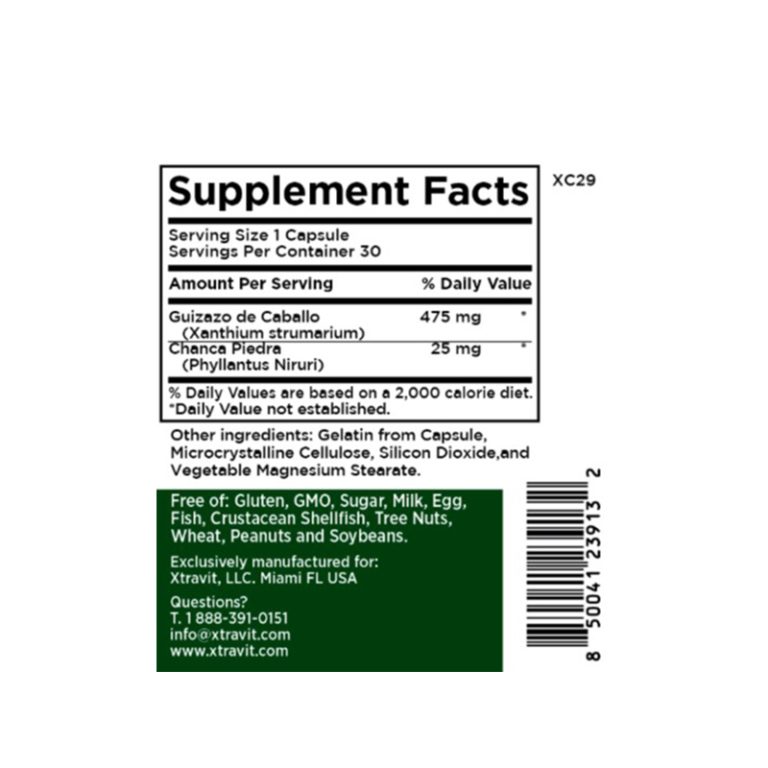 XTRAVIT GUIZAZO DE CABALLO & CHANCA PIEDRA 450MG 30C – Vitasalud