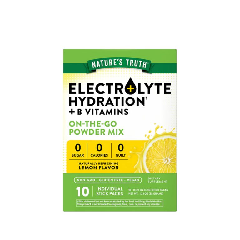 NATURE’S TRUTH ELECTROLYTE HYDRATION + B VITAMINS STICKS LEMON FLAVOR ...