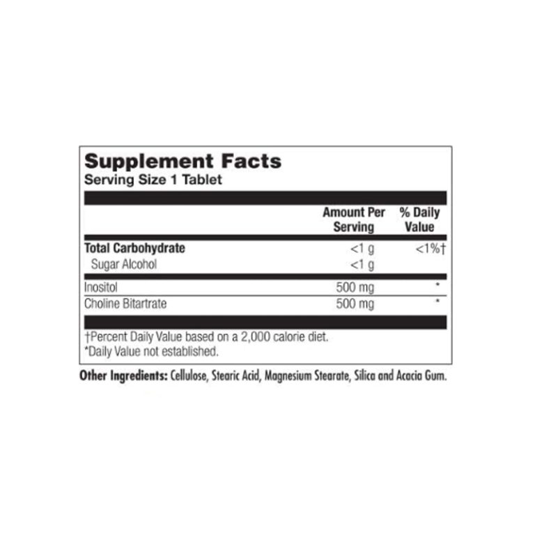 KAL CHOLINE INOSITOL 500MG 90C – Vitasalud