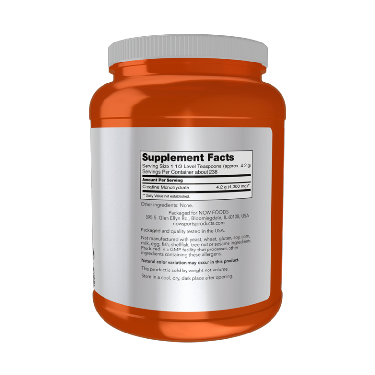 NOW CREATINA MONOHYDRATE 1.1LB 500G – Vitasalud